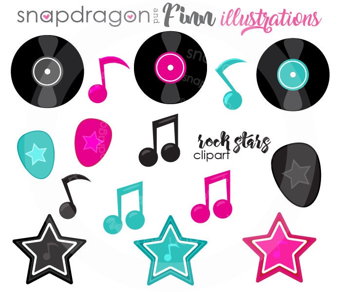 BUY5GET5 Rock Stars Clip Art Karaoke Clip Art Music Clip | Etsy