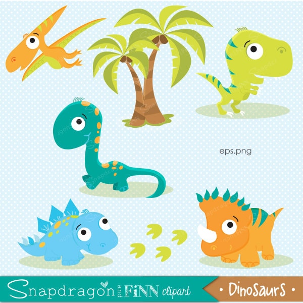 BUY5GET5 Dinosaur Clipart Prehistoric Clipart Trex Clipart | Etsy