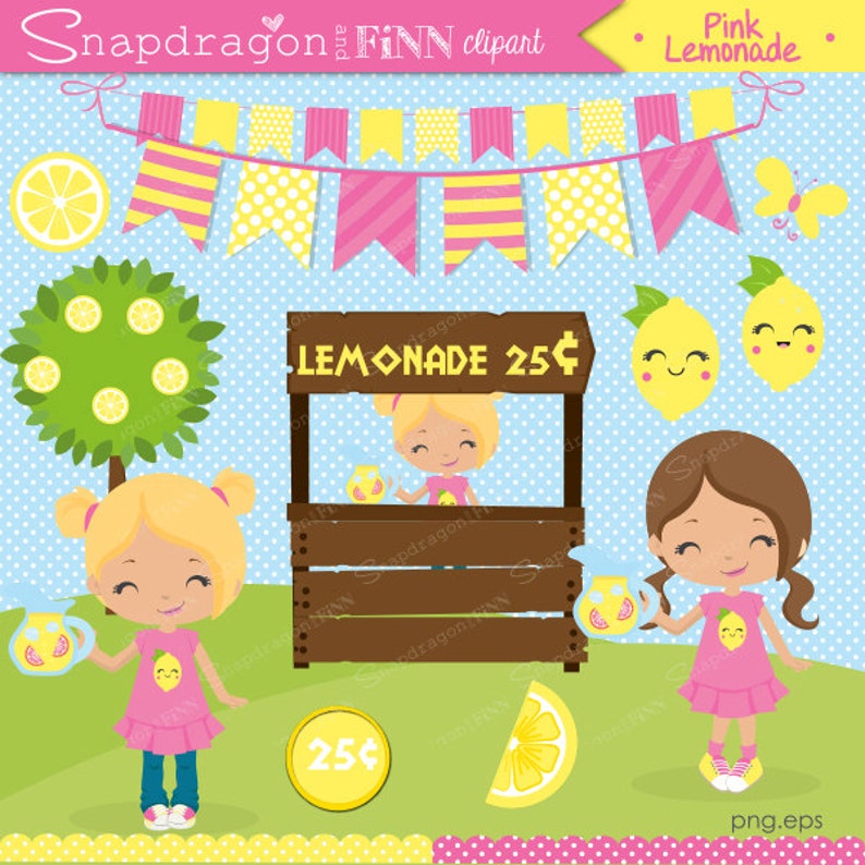 BUY5GET5 Pink Lemonade Clipart Lemonade Stand Clipart Pink - Etsy Canada