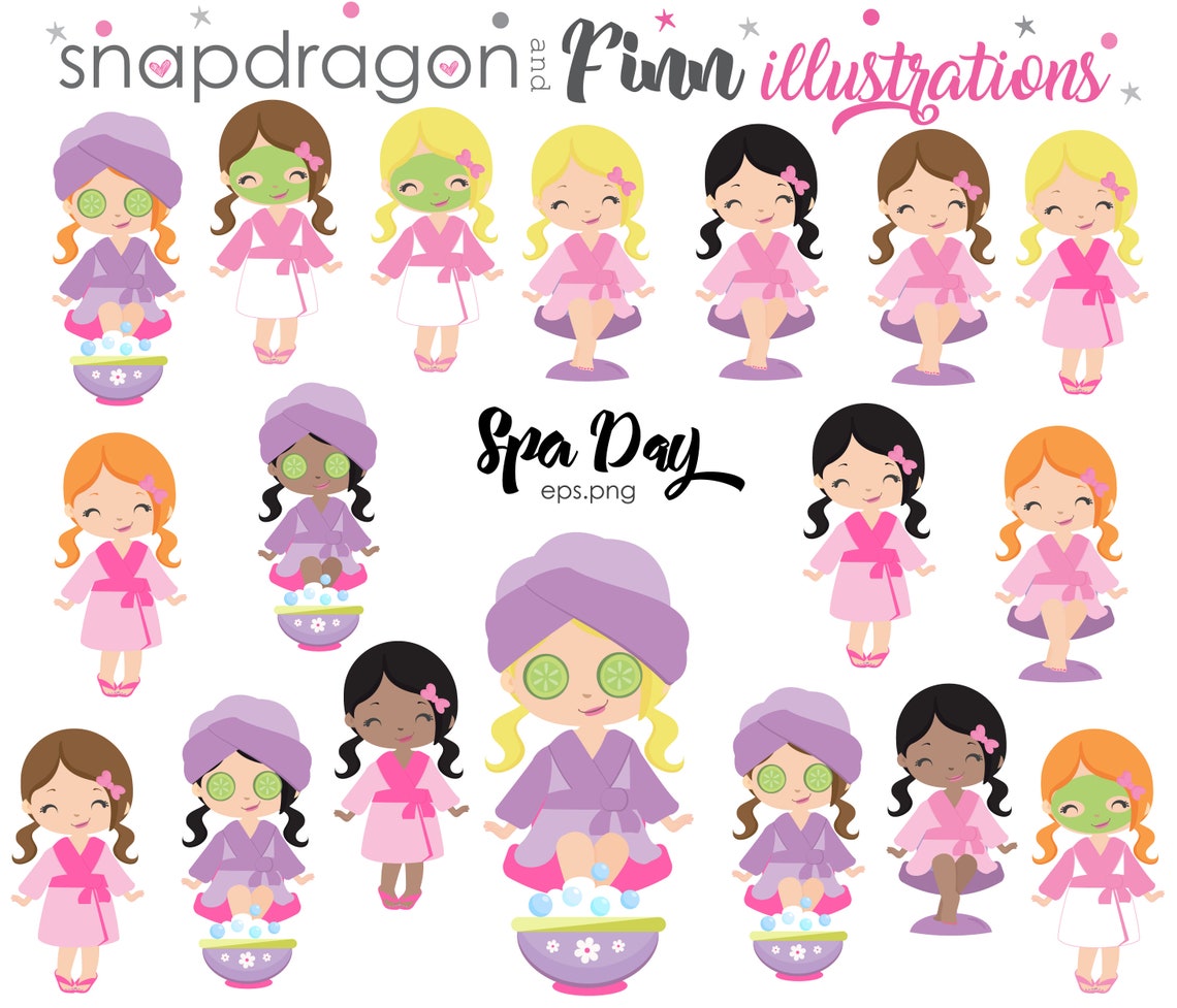 BUY5GET5 Spa Clipart Spa Girls Clipart Manicure Clipart - Etsy