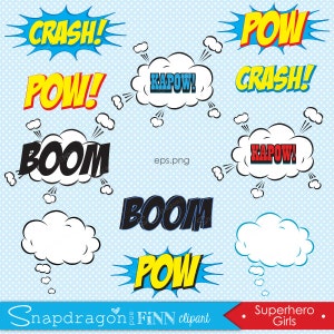 BUY5GET5 Superhero Girl Clipart, Hero Girl, Speech Bubble, Girl ...
