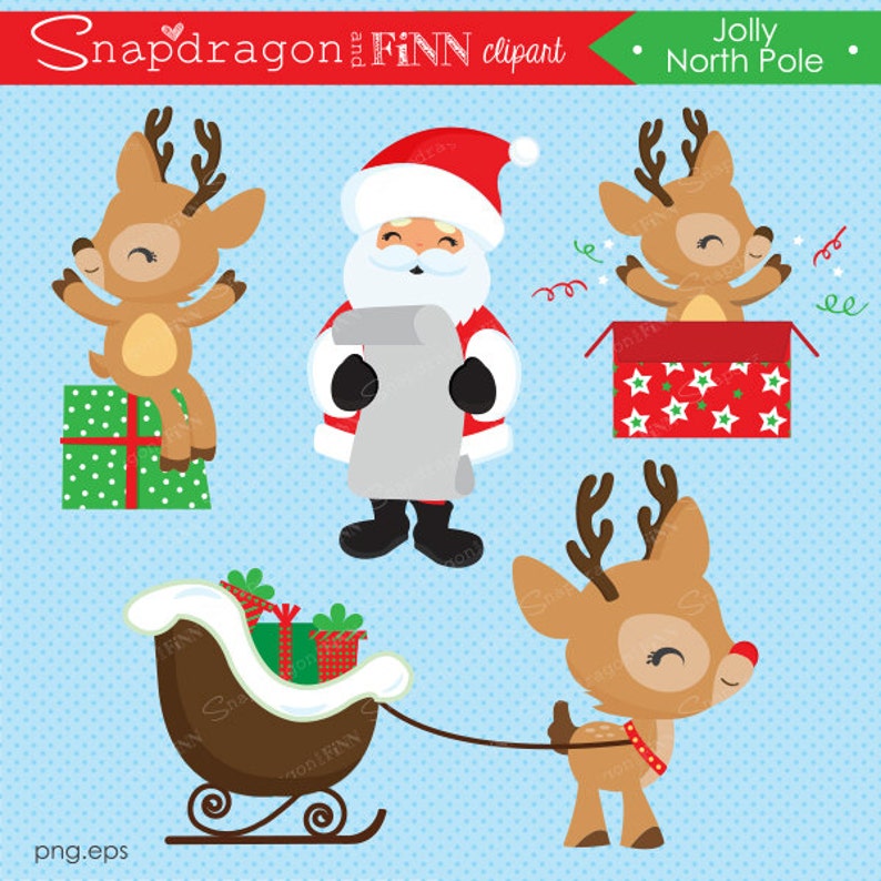 BUY5GET5 Christmas Clipart, Santa Clipart, Elf Clipart, Reindeer ...