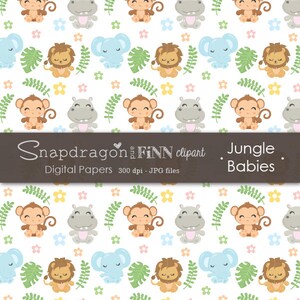 BUY5GET5 Baby Animal Digital Papers, Jungle Animal Digital Papers ...
