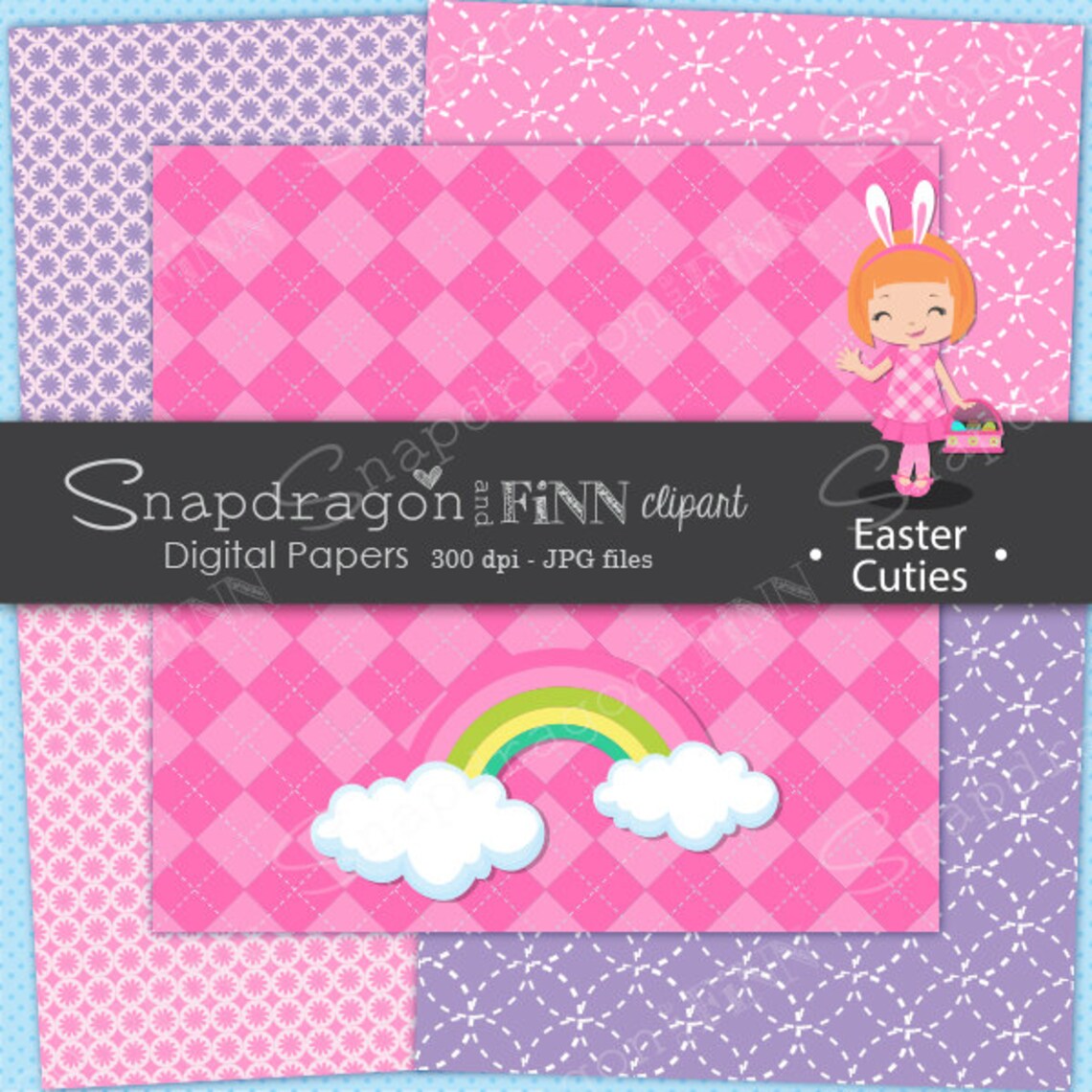 BUY5GET5 Easter Clipart Easter Girls Clipart Easter Clip | Etsy