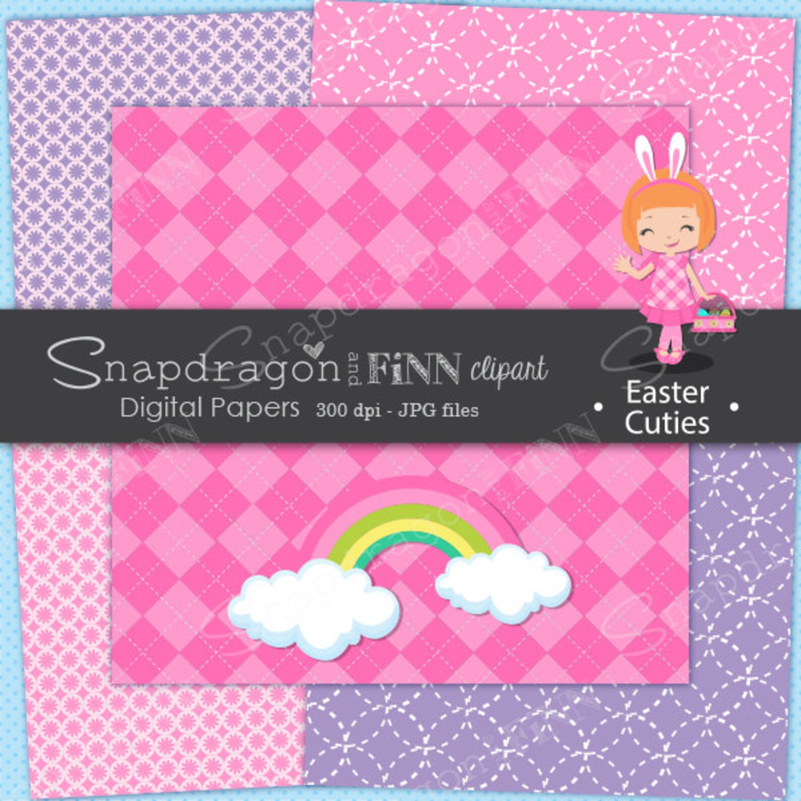 BUY5GET5 Easter Clipart, Easter Girls Clipart, Easter Clip Art, Easter ...