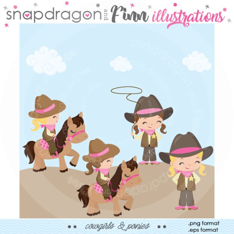 BUY5GET5 Pink Cowgirl Clipart, Pink Western Clipart, Western Girl ...