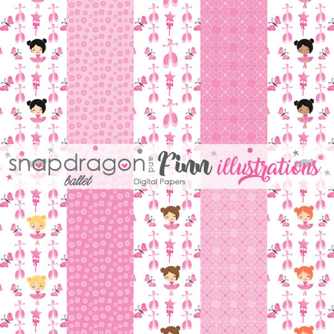 BUY5GET5 Ballet Digital Papers, Ballet Girls Digital Papers, Pink ...