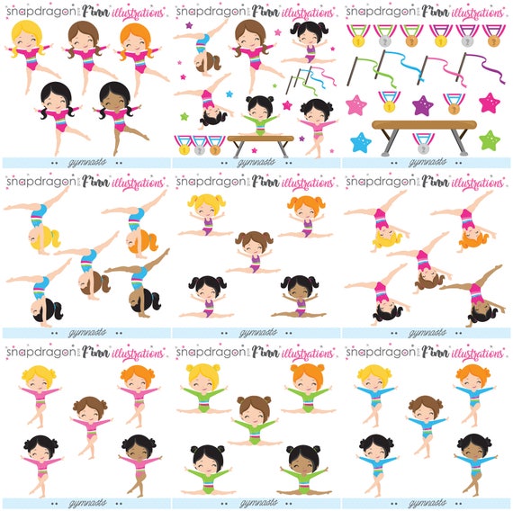 Tumbling Gymnastics Clip Art