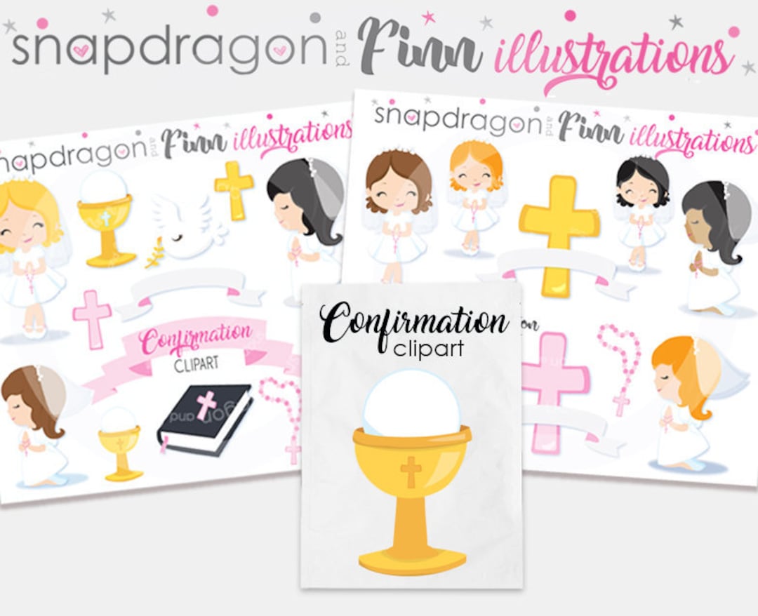 BUY5GET5 Confirmation Clipart, First Communion Clipart, Religious ...
