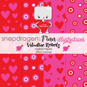BUY5GET5 Valentine Clipart, Valentine Robots Clipart, Valentine Clip ...