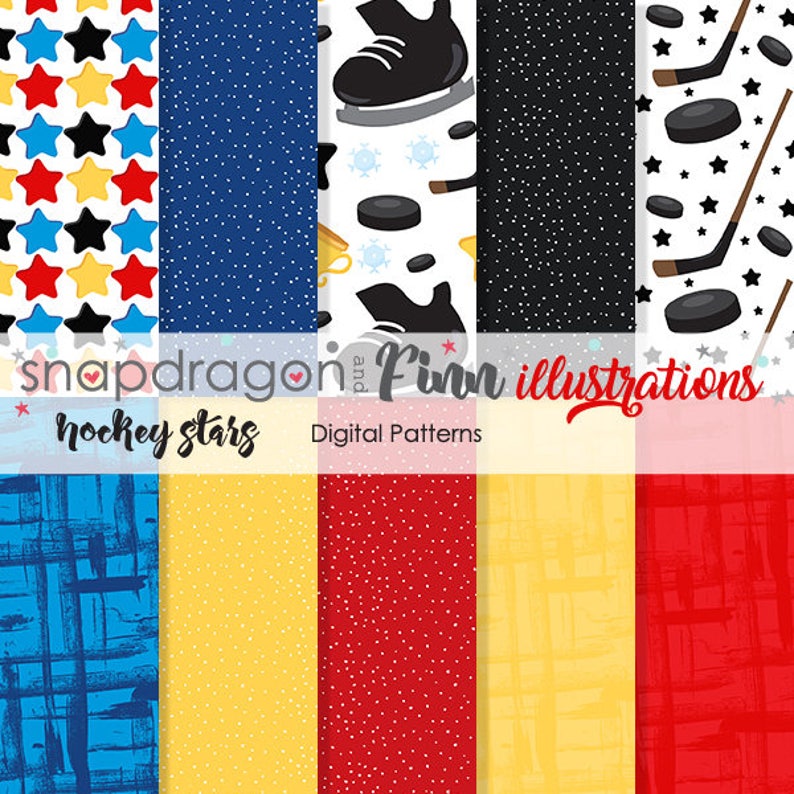 BUY5GET5 Hockey Digital Papers Hockey Stick Paper Skating - Etsy