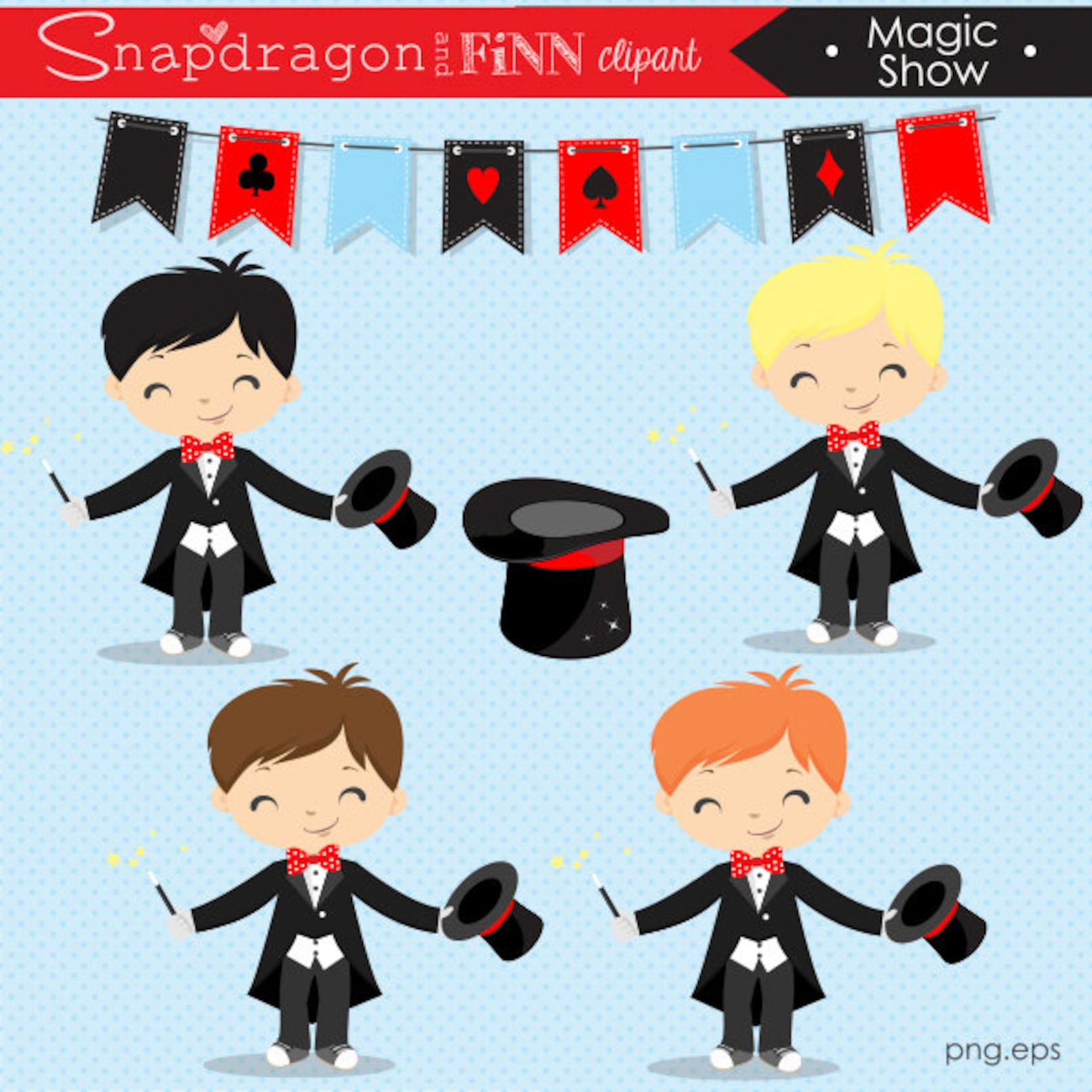 BUY5GET5 Magic Clipart Magic Show Clipart Magician Clipart - Etsy