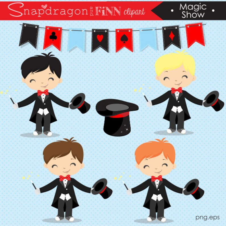 BUY5GET5 Magic Clipart Magic Show Clipart Magician Clipart - Etsy