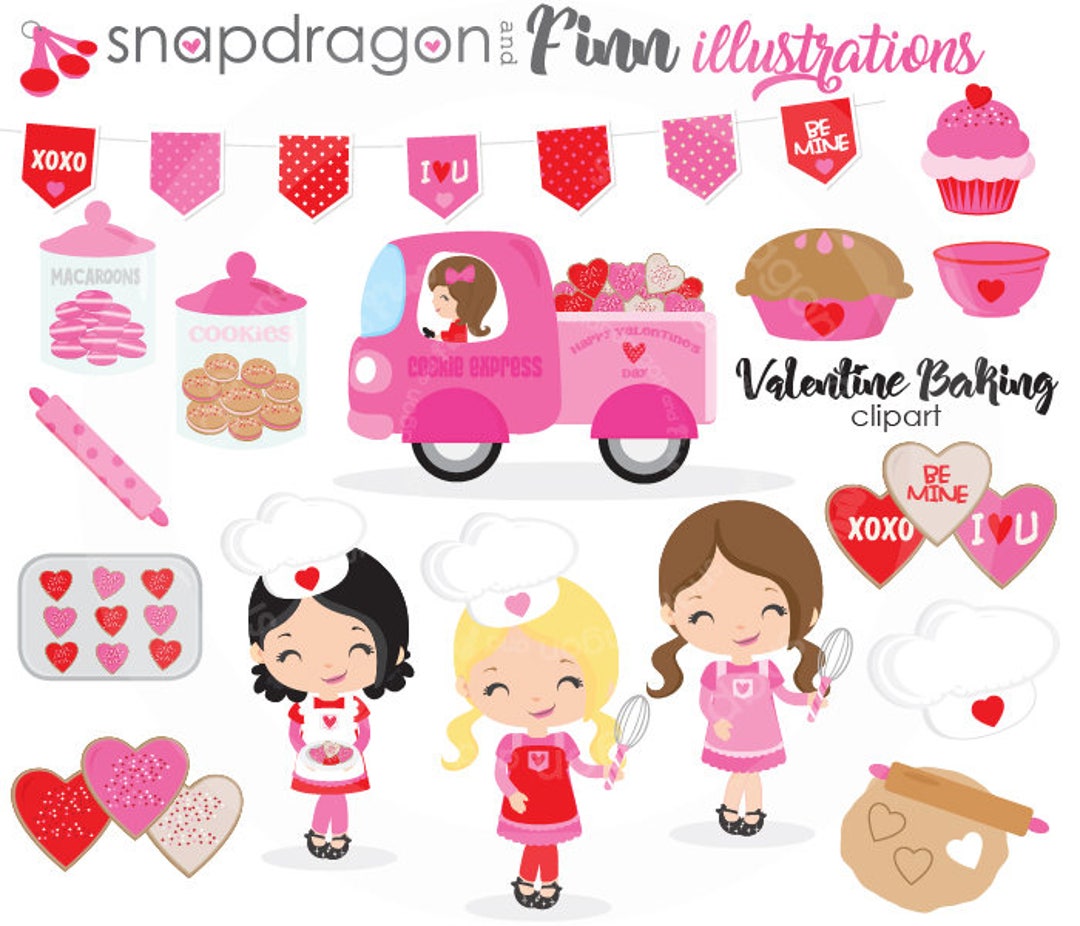 BUY5GET5 Valentine Baking Clipart, Valentine Clipart, Baking Clipart ...