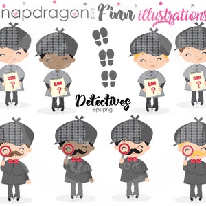 BUY5GET5 Detective Clipart, Spy Clipart, Secret Agent Clipart, Clues ...