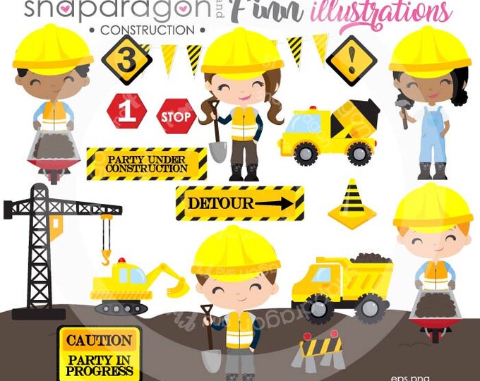 UNDER CONSTRUCTION - Digital Clipart Set, Construction Clipart ...