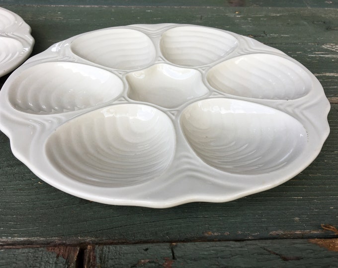 ONE Vintage Hall Restaurant Ware Oyster Plate 1151/clam Shell Ironstone ...