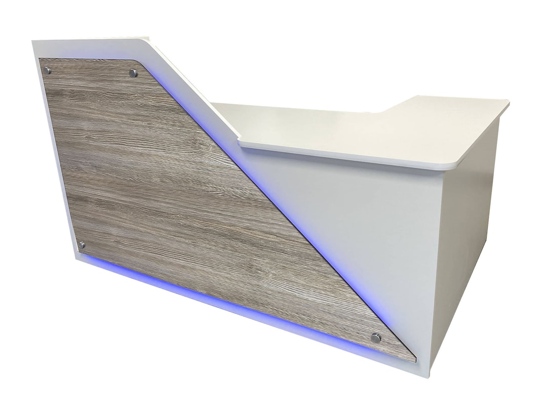 Newport L-shape Reception Desk: Modern Front Desk With LED Lighting - Etsy