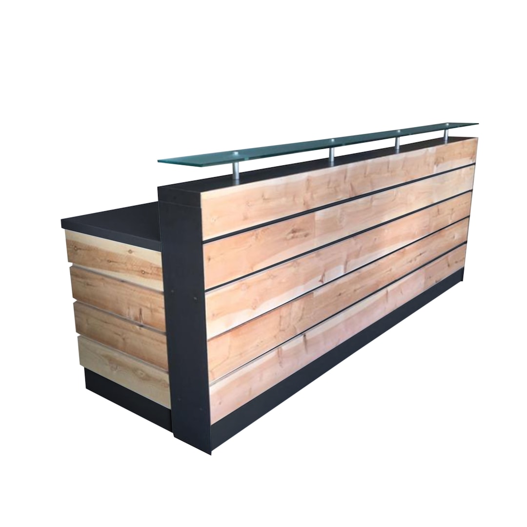 Reclaimed Wood Reception Desk: Rustic Retail Sales Counter - Etsy