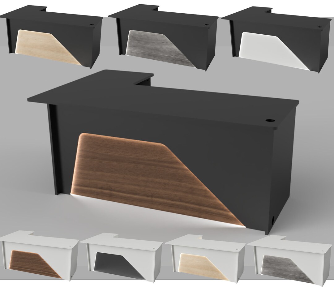 Ambiance Arc Reception Desk: Modern Office Sales Counter With LED - Etsy