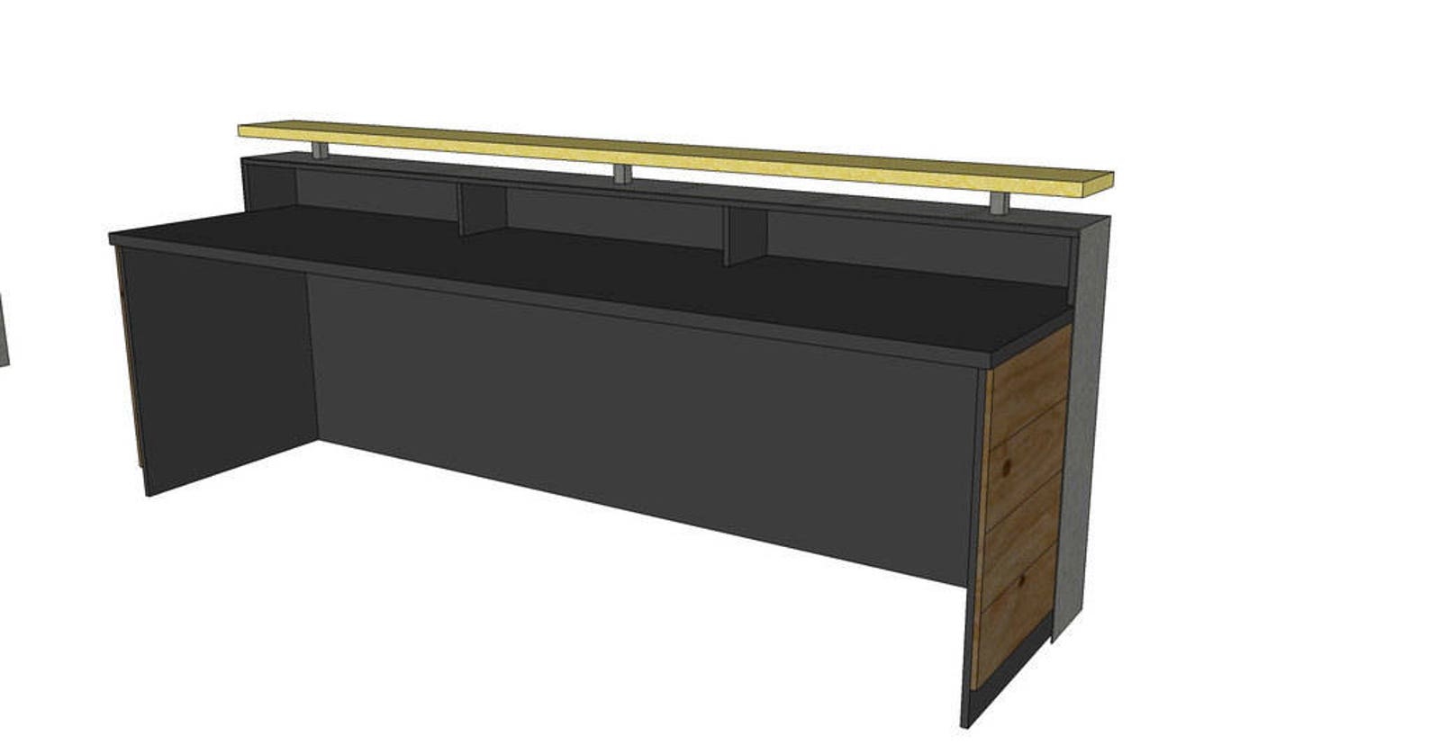 Memphis Reception Desk White Washed - Etsy