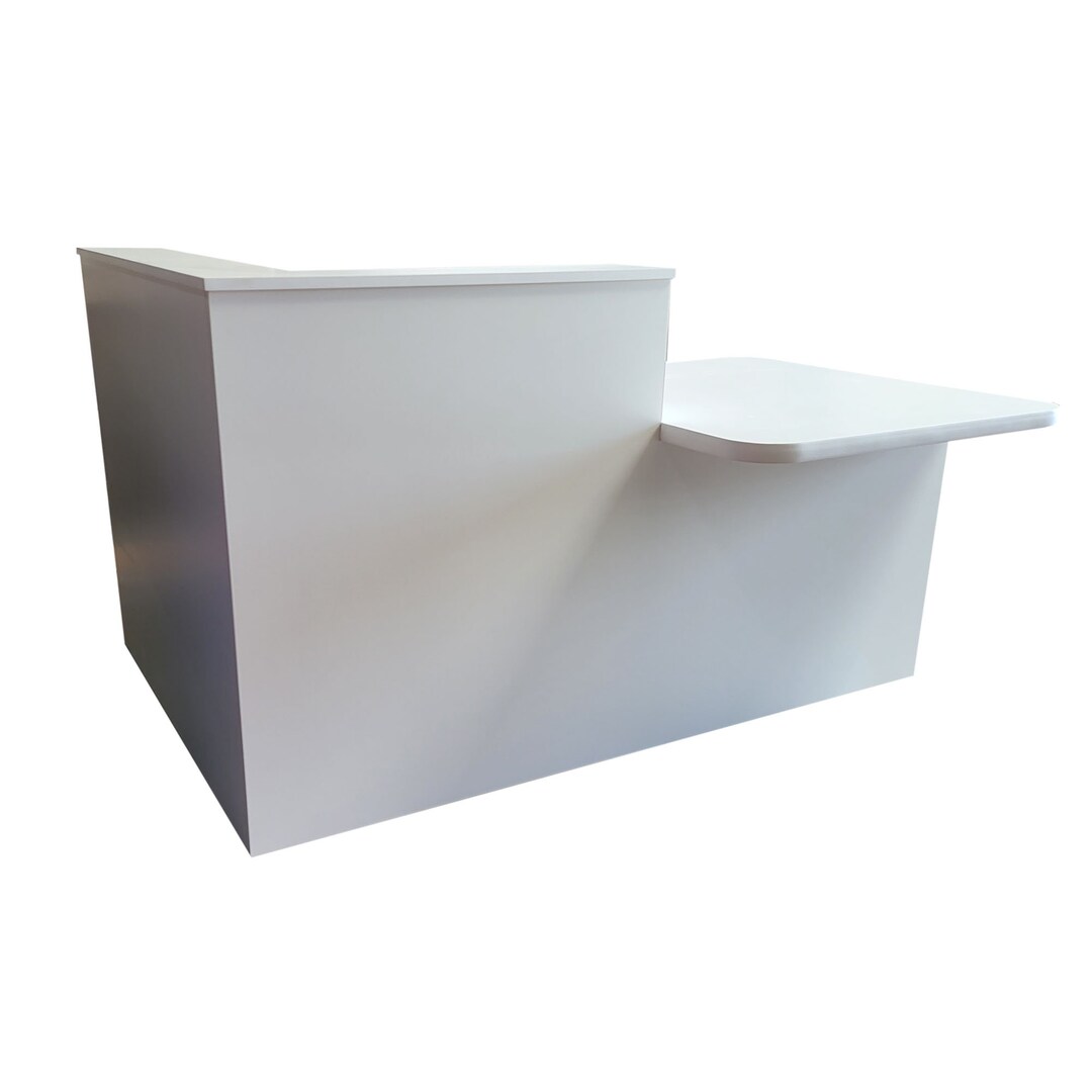 Monterey White Melamine Reception Desk: Modern L-shape Sales Counter - Etsy