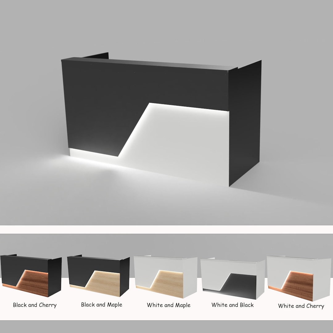 Miami Reception Desk: Modern Sales Counter With LED Lights - Etsy