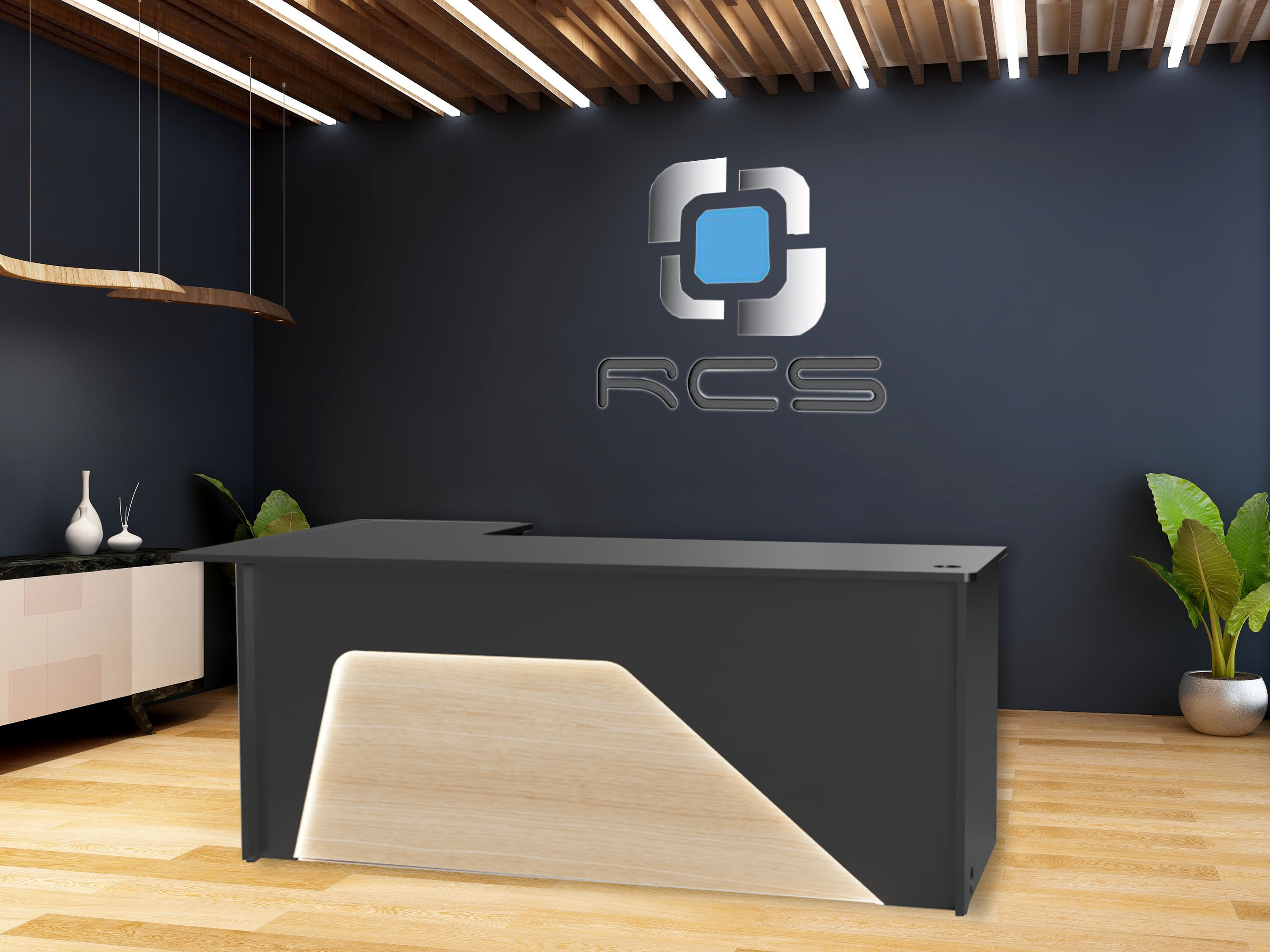 Ambiance Arc Reception Desk: Modern Office Sales Counter - Etsy