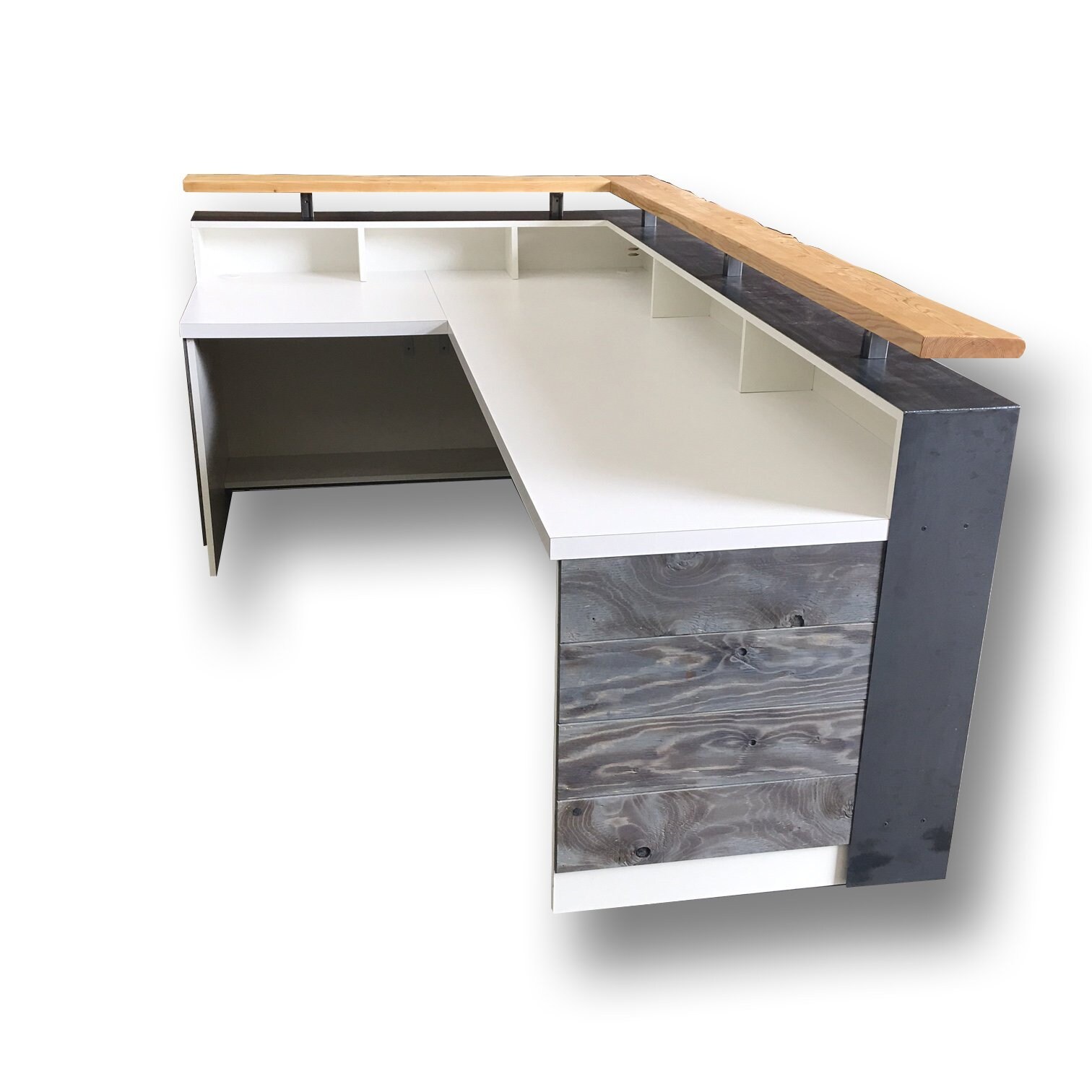 White L Shape Memphis Reception Desk - Etsy