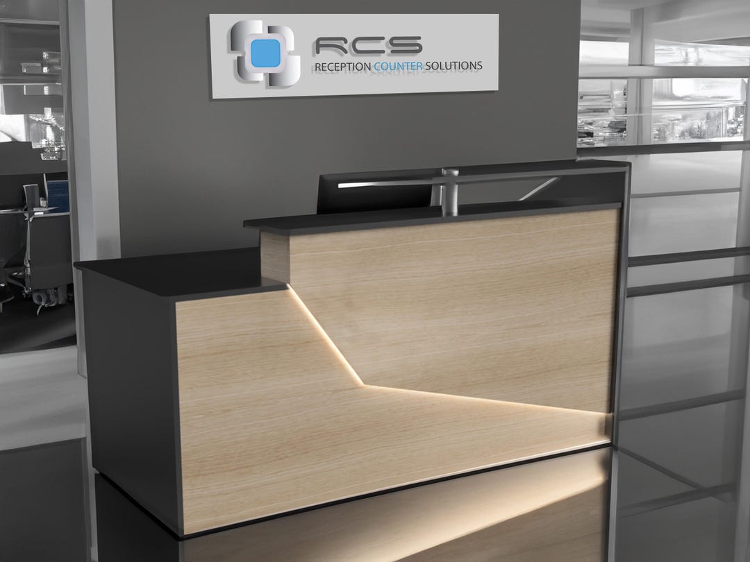 California Reception Desk: 6ft Modern Sales Counter With LED - Etsy
