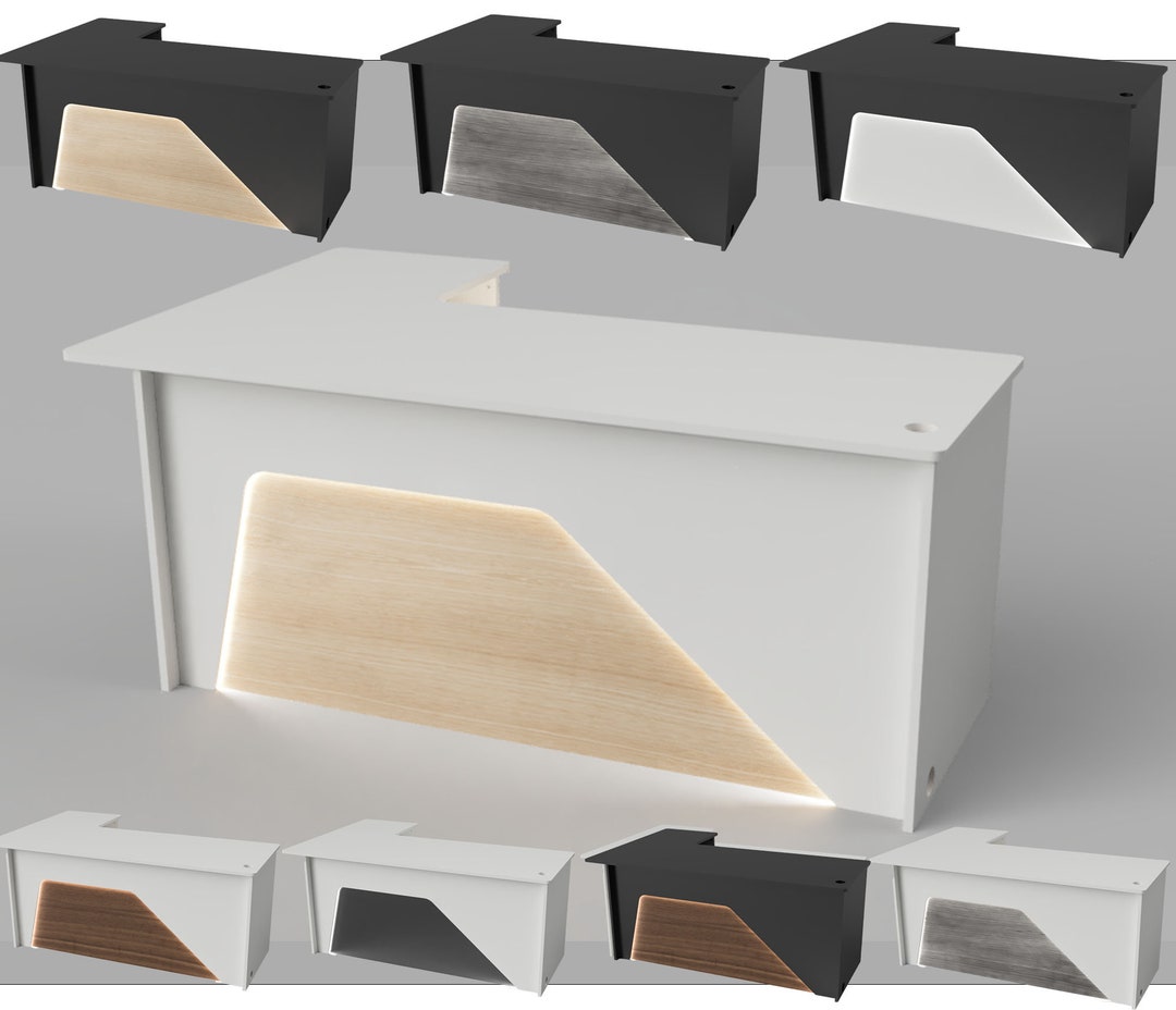 Ambiance Arc Reception Desk: Modern Office Sales Counter With LED - Etsy
