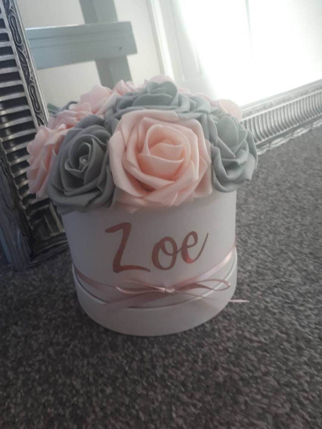 Flower Hat Box, Rose Hat Box , Flower Bouquet, Housewarming Gift ...