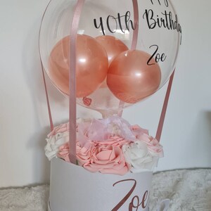 Hot Air Balloon Flower Box, Hat Box Flowers, Birthday Balloon ...