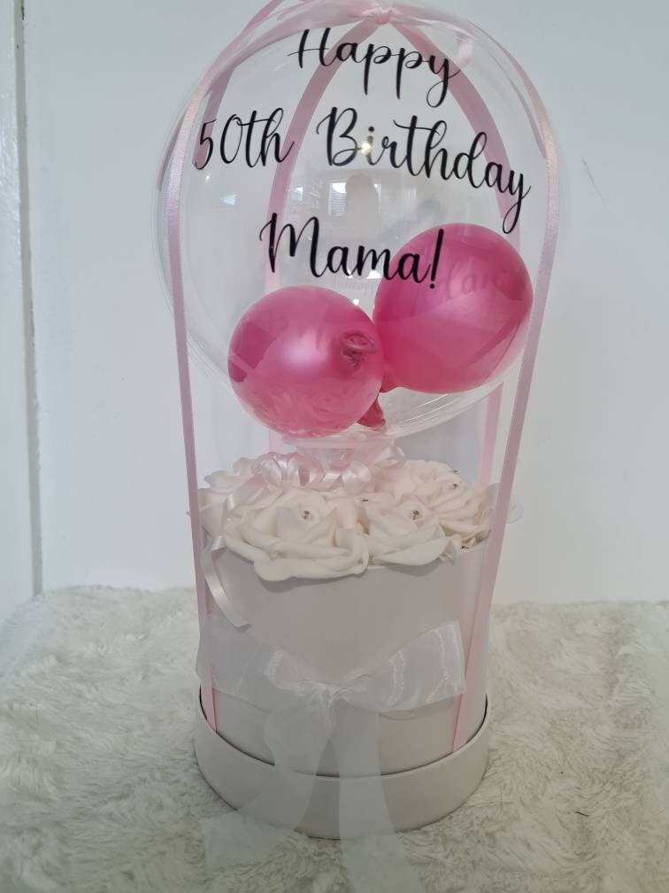 Hot Air Balloon Flower Box Hat Box Flowers Birthday Balloon - Etsy UK