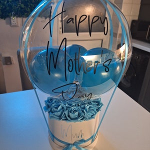 Hot Air Balloon Velvet Flower Box, Hat Box Flowers, Birthday Balloon ...