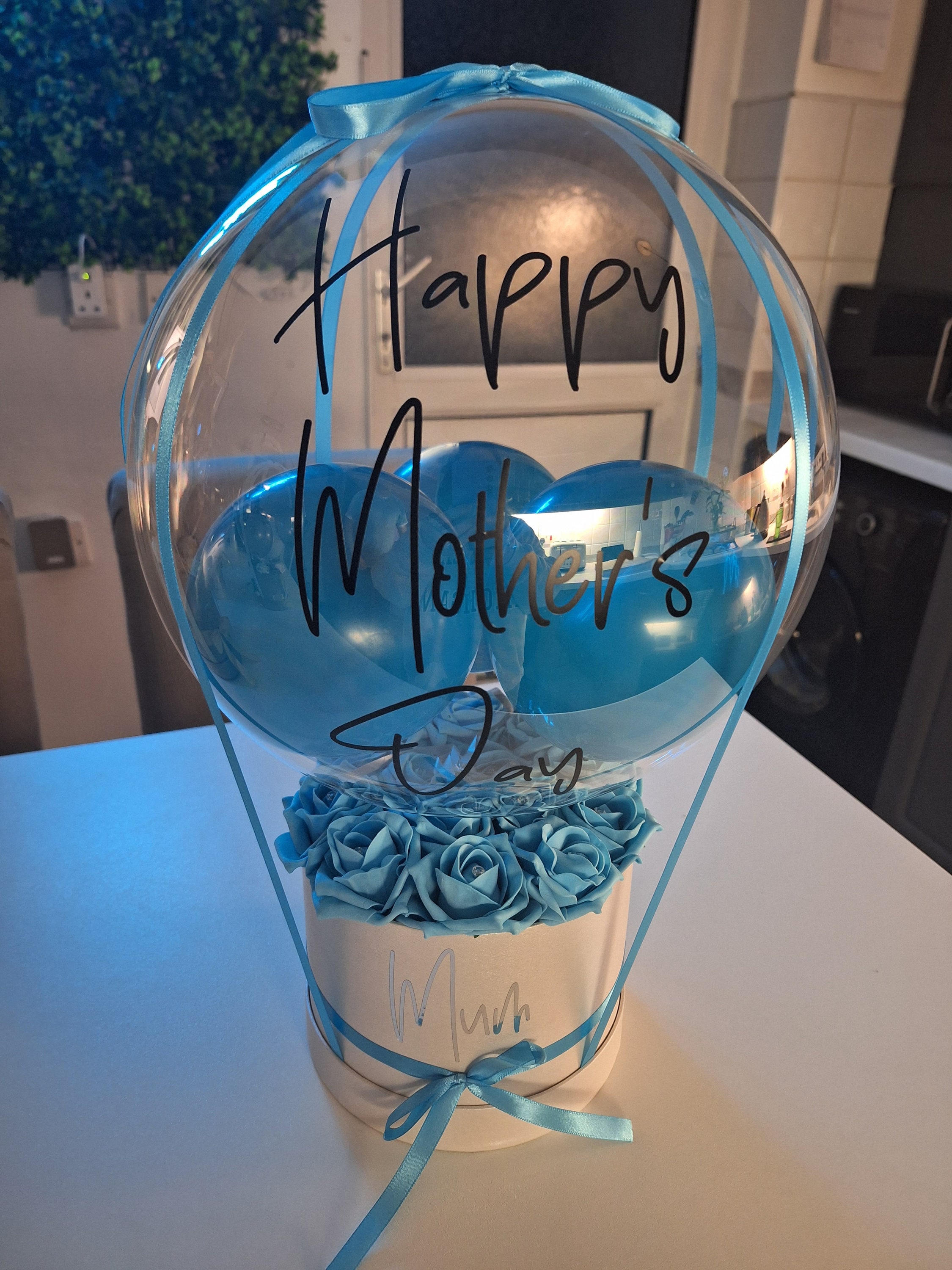 Hot Air Balloon Velvet Flower Box, Hat Box Flowers, Birthday Balloon ...