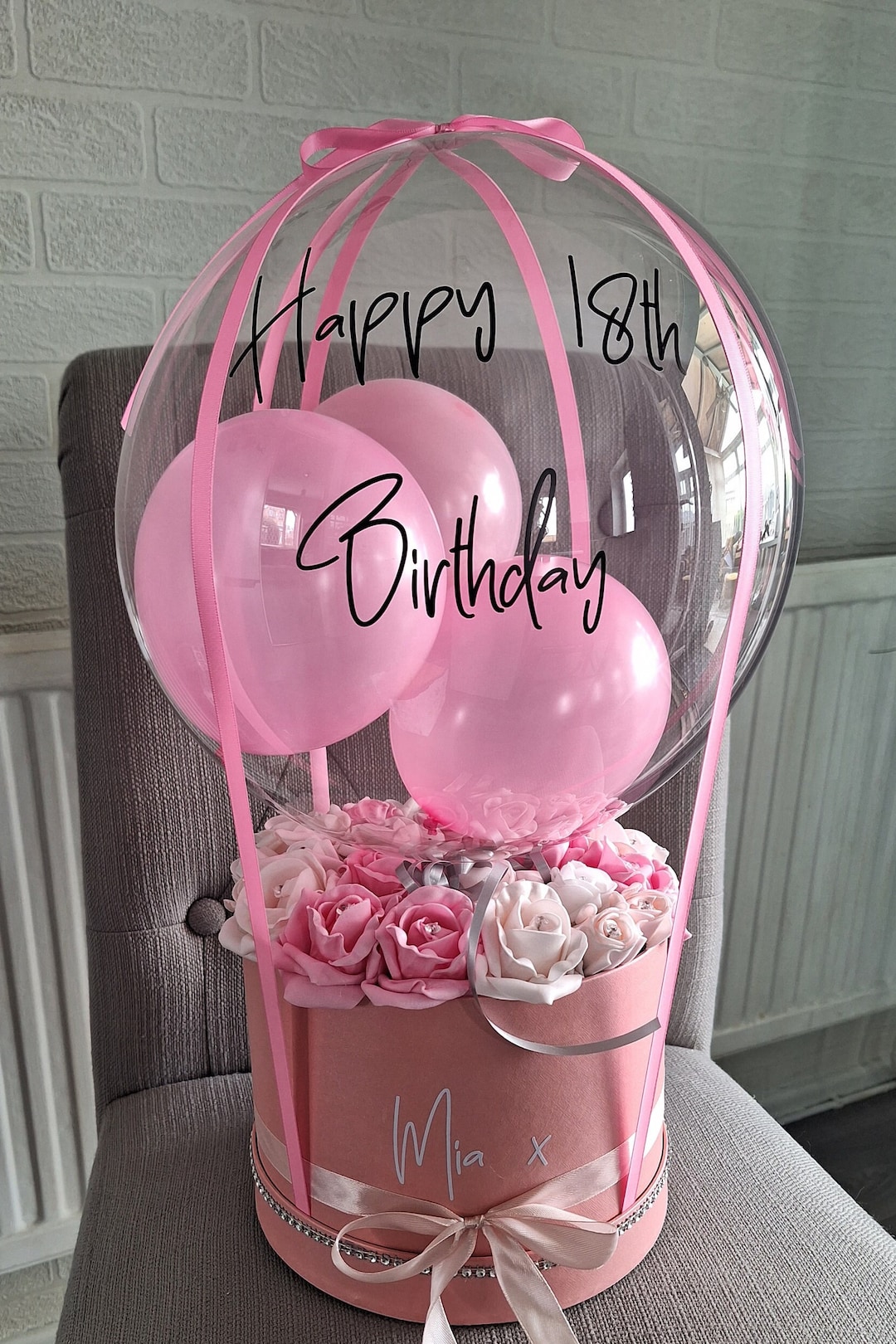 Hot Air Balloon Flower Box, Hat Box Flowers, Birthday Balloon ...