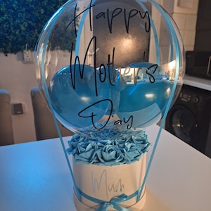 Hot Air Balloon Velvet Flower Box, Hat Box Flowers, Birthday Balloon ...