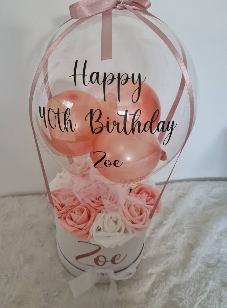 Hot Air Balloon Flower Box Hat Box Flowers Birthday Balloon - Etsy