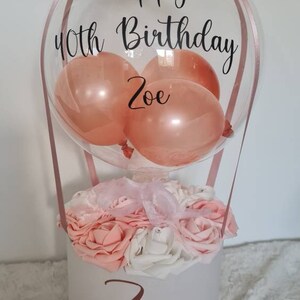 Hot Air Balloon Flower Box, Hat Box Flowers, Birthday Balloon ...