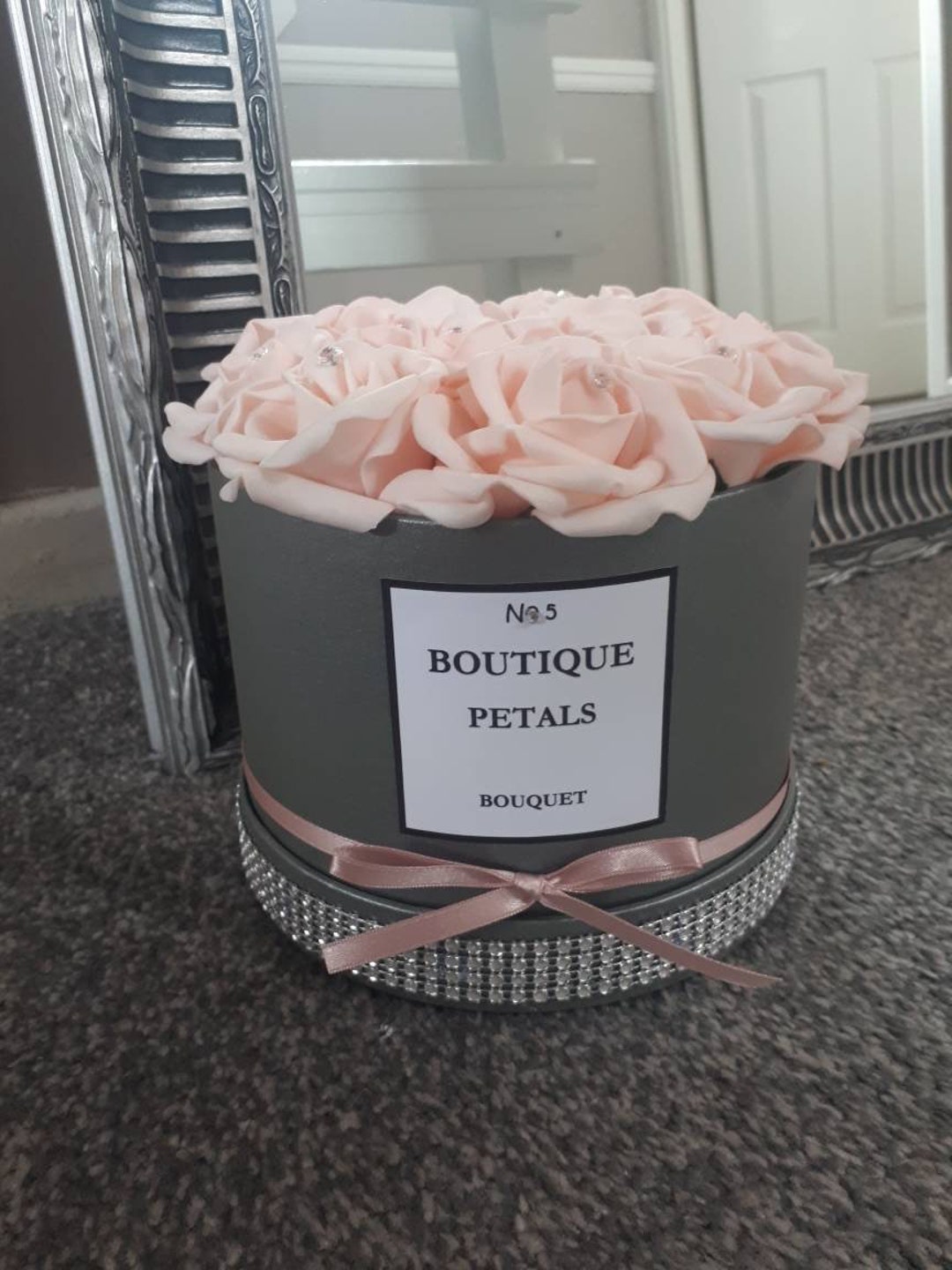 Flower Hat Box, Rose Hat Box , Flower Bouquet, Housewarming Gift ...