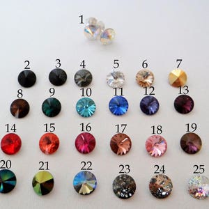 Swarovski Round Crystal Rivoli 8mm Sterling Silver Stud - Etsy