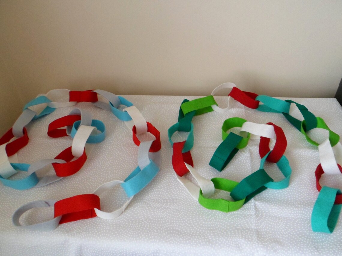 Felt 'paper' Chain Christmas Bunting Decoration - Etsy