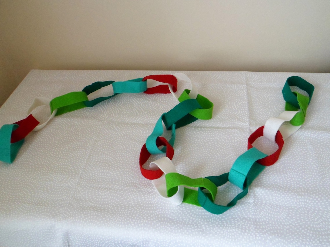Felt 'paper' Chain Christmas Bunting Decoration - Etsy