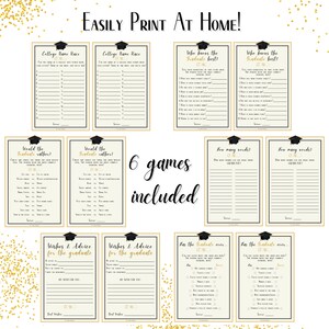 High School Graduation Party Game Bundle, 6 Graduate Games Package ...