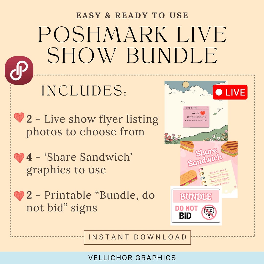 Poshmark Live Seller Printable | Poshmark Closet Signs | Live Posh Show ...