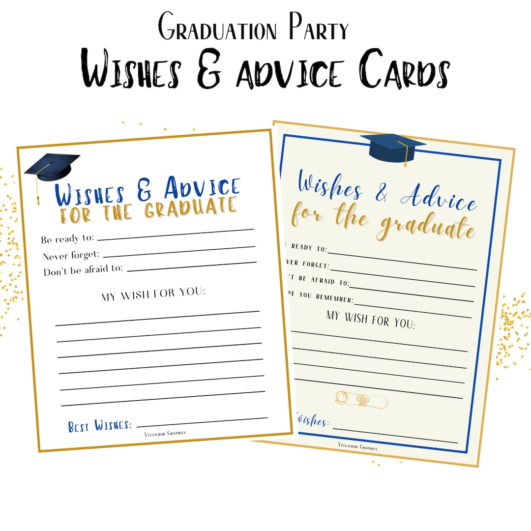 Graduation Wishes & Advice Cards, Blue and Gold, Advice for the ...