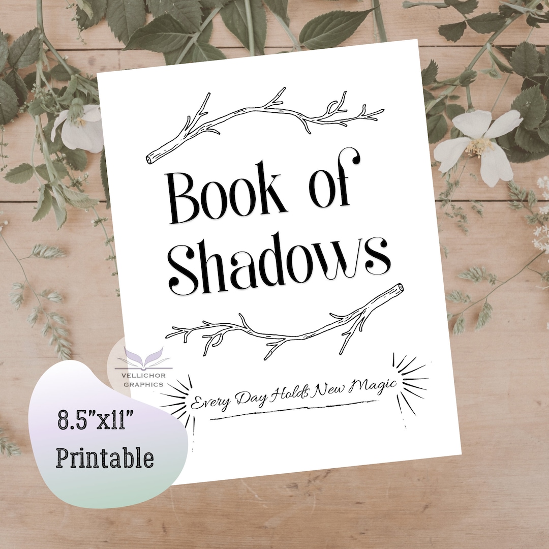 Printable Book of Shadows Cover, INSTANT DOWNLOAD Witchy Book, Grimoire ...
