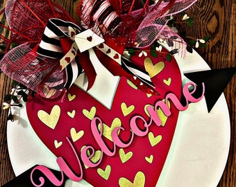 Valentine's Day Door Hanger, Valentine's Day Decor - Etsy