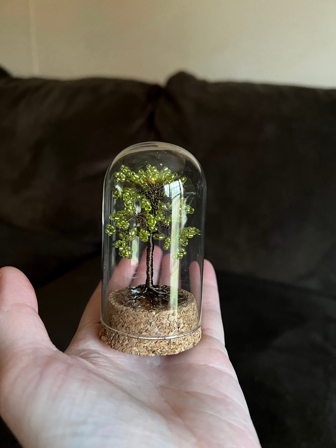 Wire Beaded Tree in Glass Dome - Etsy